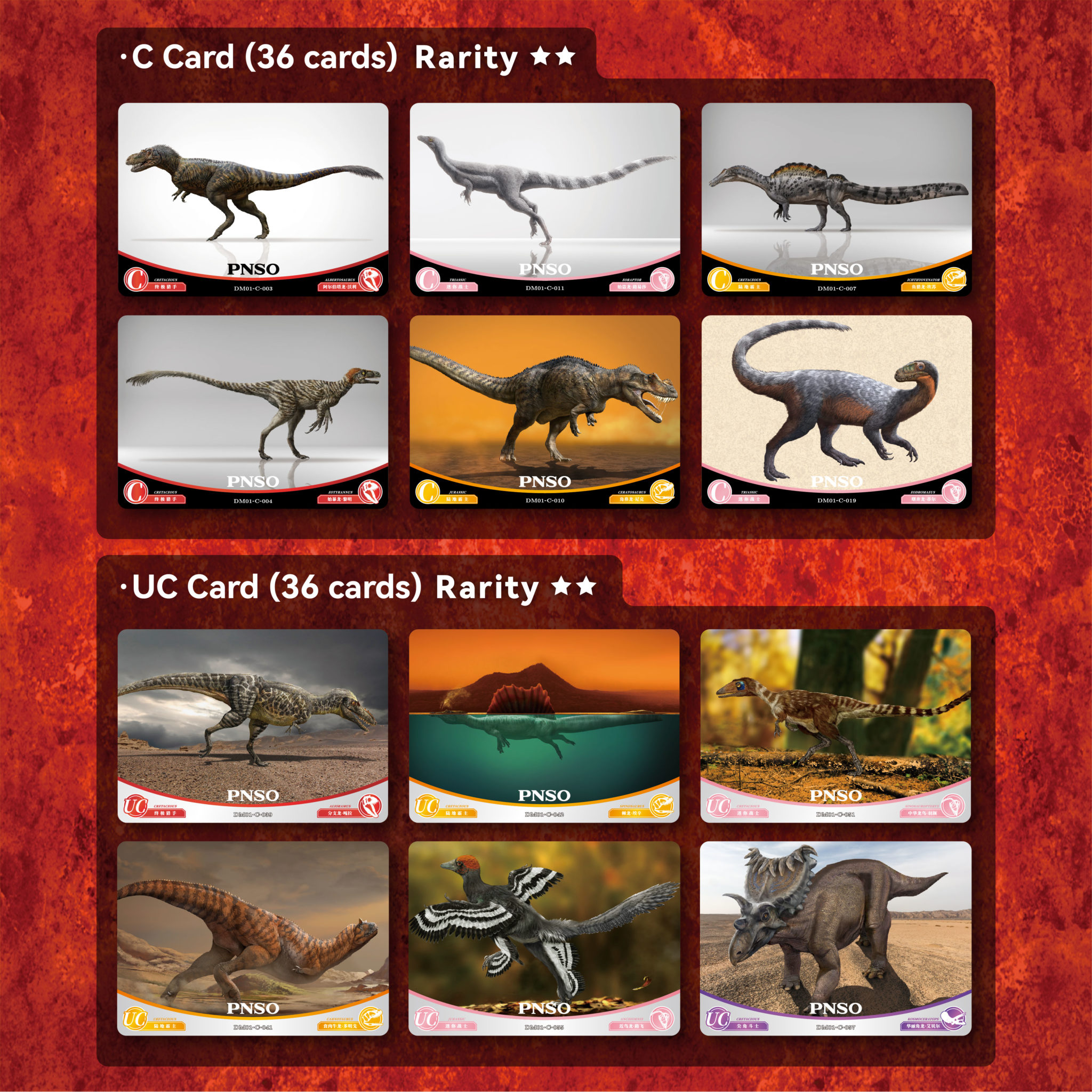 PNSO DINOSAUR MUSEUM·DINOSAUR STARS·TRADING CARDS·SERIES 1 – PNSO